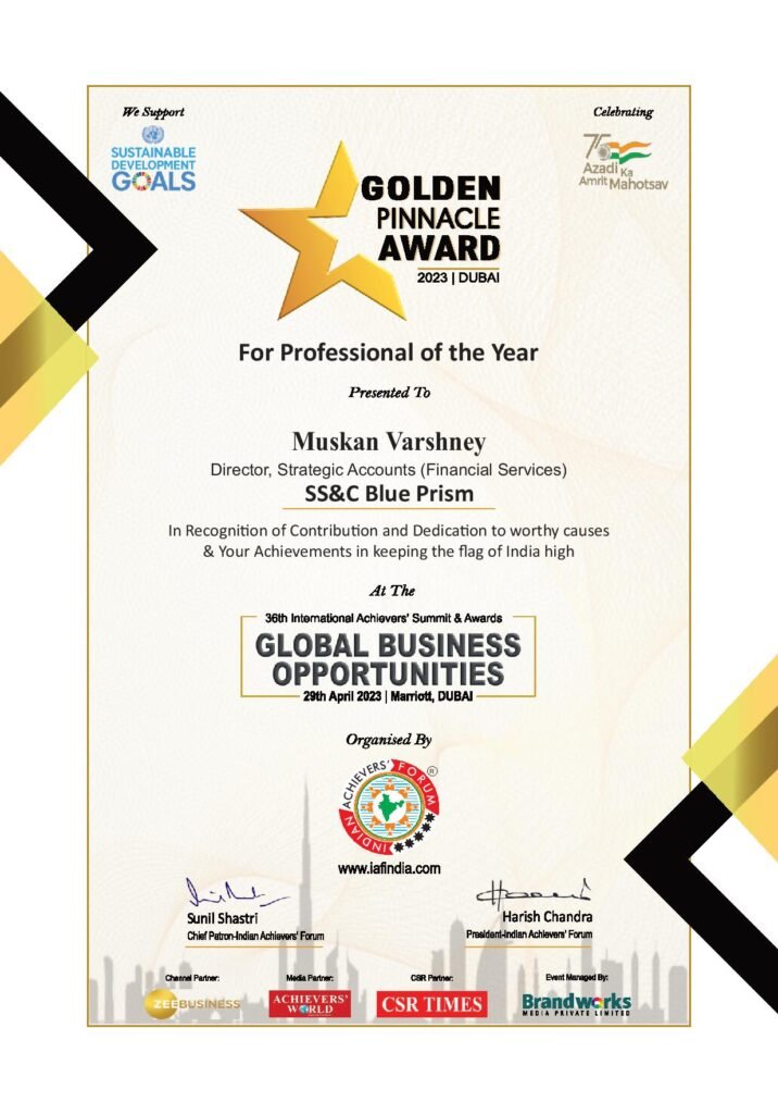 Ms. Muskan Varshney – INDIAN ACHIEVERS FORUM