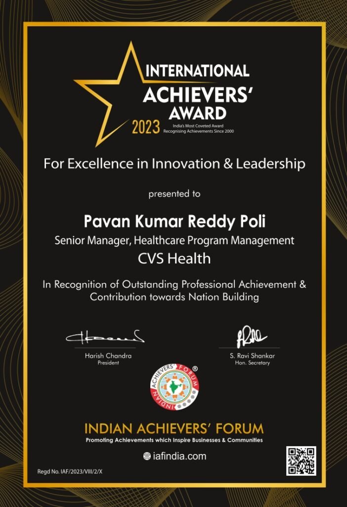 Mr. Pavan Kumar Reddy Poli » INDIAN ACHIEVERS FORUM Mr. Pavan Kumar Reddy Poli » INDIAN ACHIEVERS FORUM