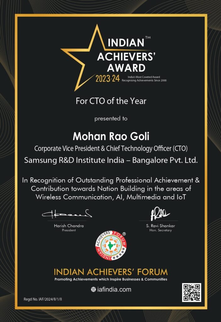 Mr. Mohan Rao Goli » INDIAN ACHIEVERS FORUM Mr. Mohan Rao Goli » INDIAN ACHIEVERS FORUM