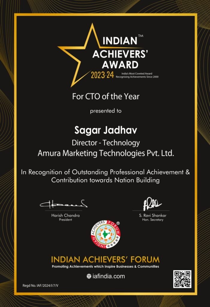 Mr. Sagar Jadhav - Indian Awards | Indian Achievers | Indian Achievement