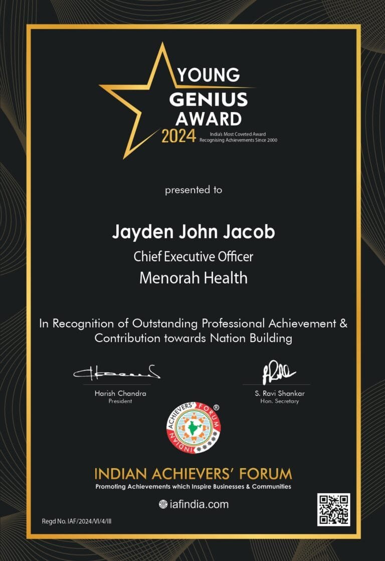 Mr. Jayden John Jacob - Winner of Indian Achievers' Award 2024