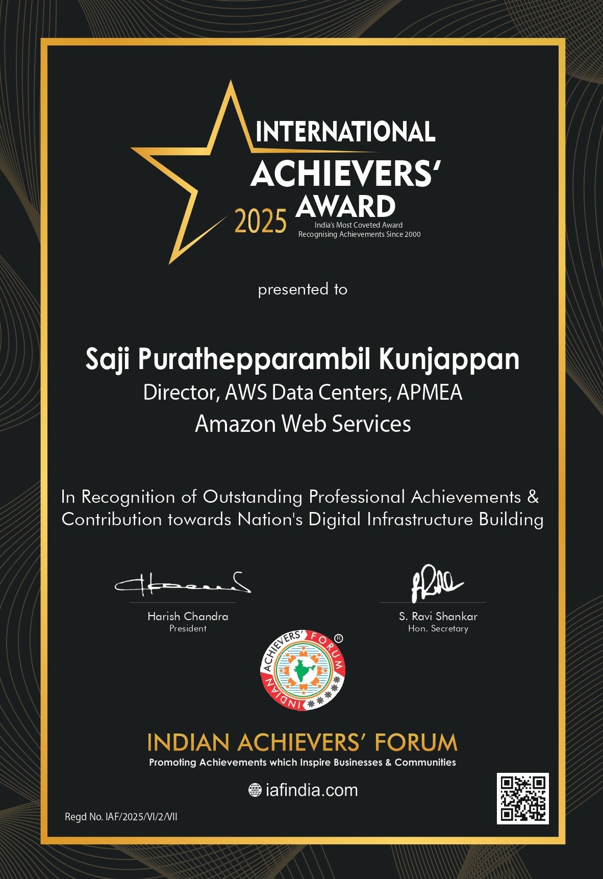 AWS Indian Achievers Award 2025 | Amazon Web Services award recognition ...