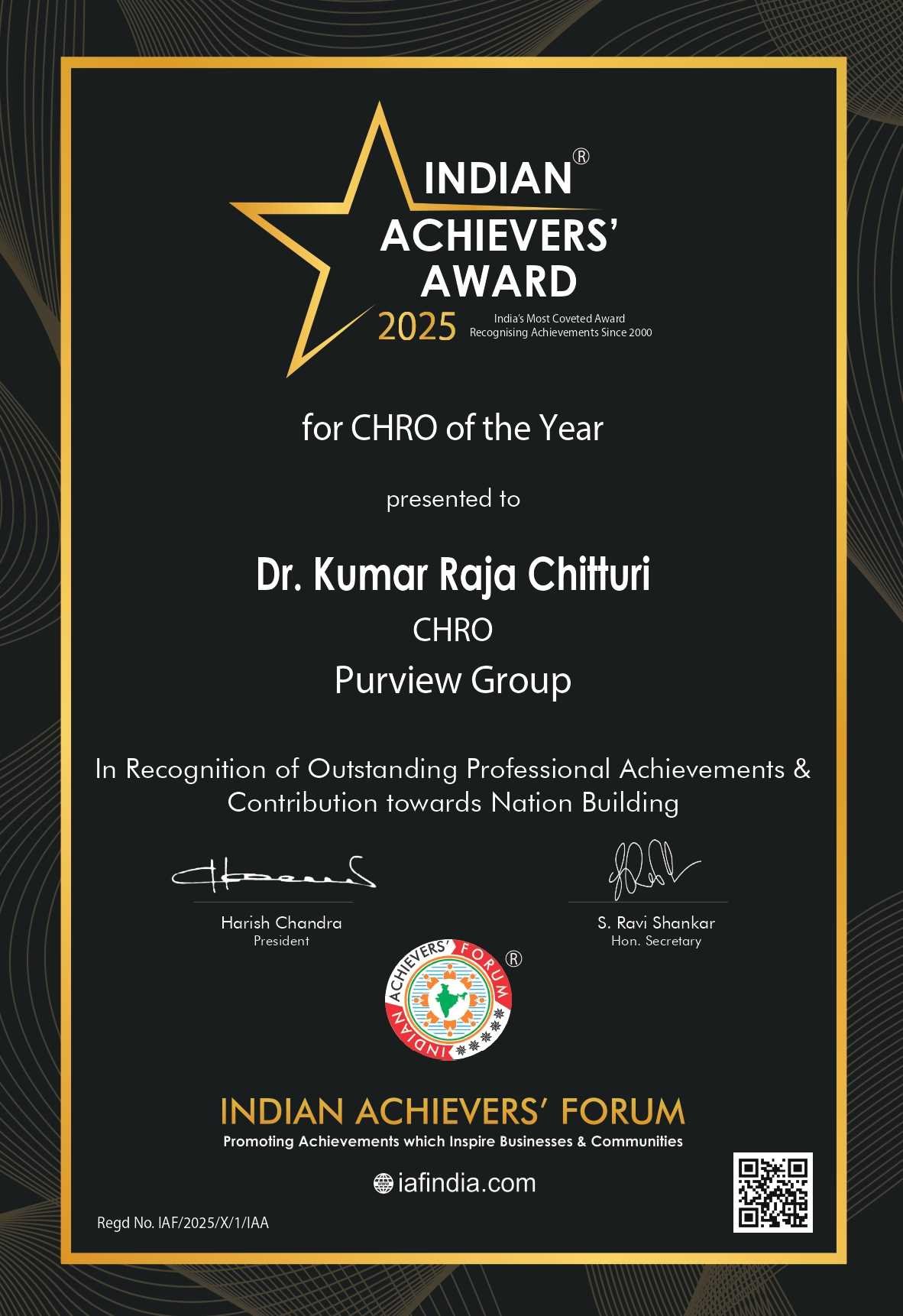 Dr. Kumar Raja Chitturi - Indian Achievers | Indian Achievements ...